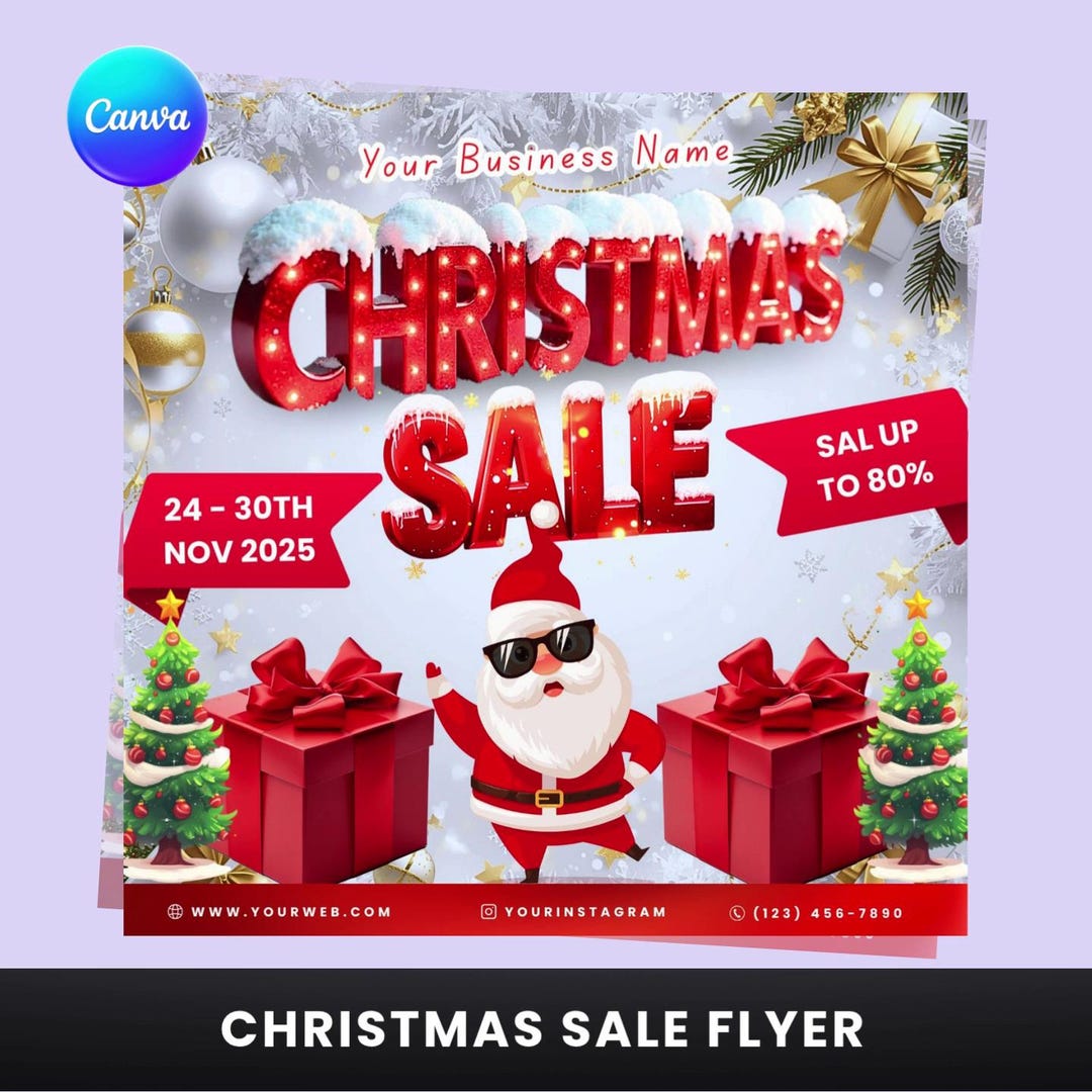 Holiday Promotion Flyer – Editable Canva Template | Winter Flyer for ...