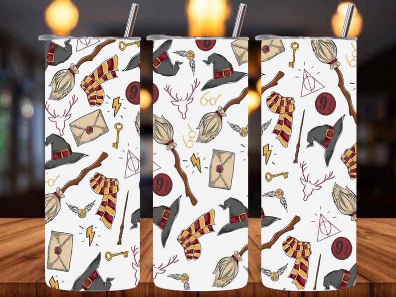 Harry Potter Tumbler Wrap PNG: Wizard School Sublimation Design ...