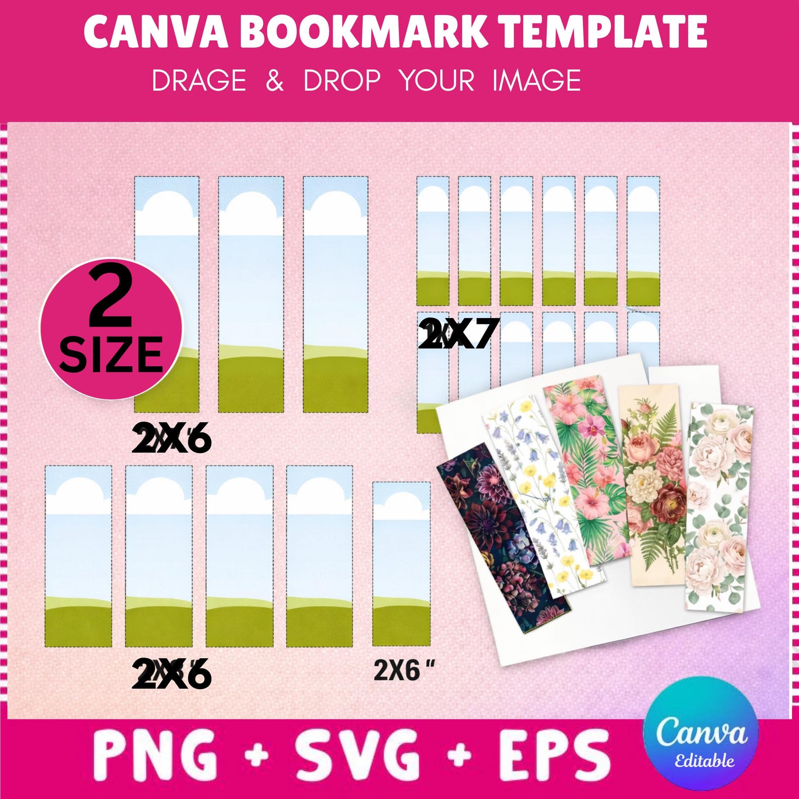Canva Bookmark Templates Bundle | Customizable Designs (digital ...