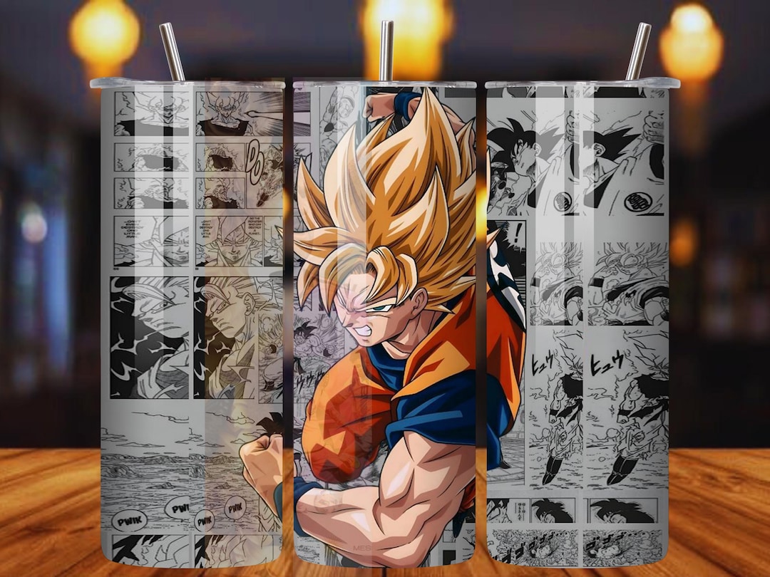 Goku Manga Tumbler Wrap: Dragon Ball Anime Sublimation Design (PNG ...