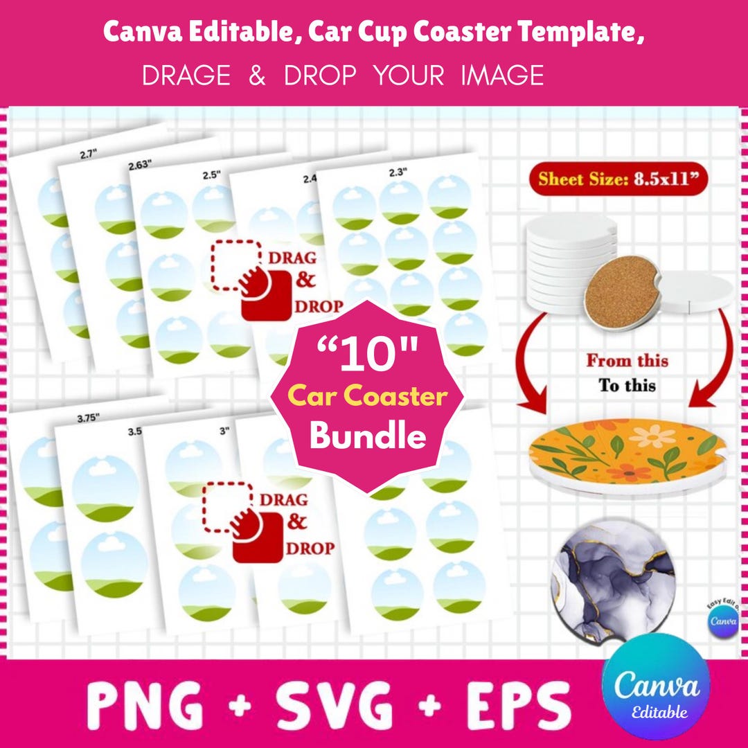 Circle Template Bundle | Editable Canva Round Labels | Circle Sticker ...