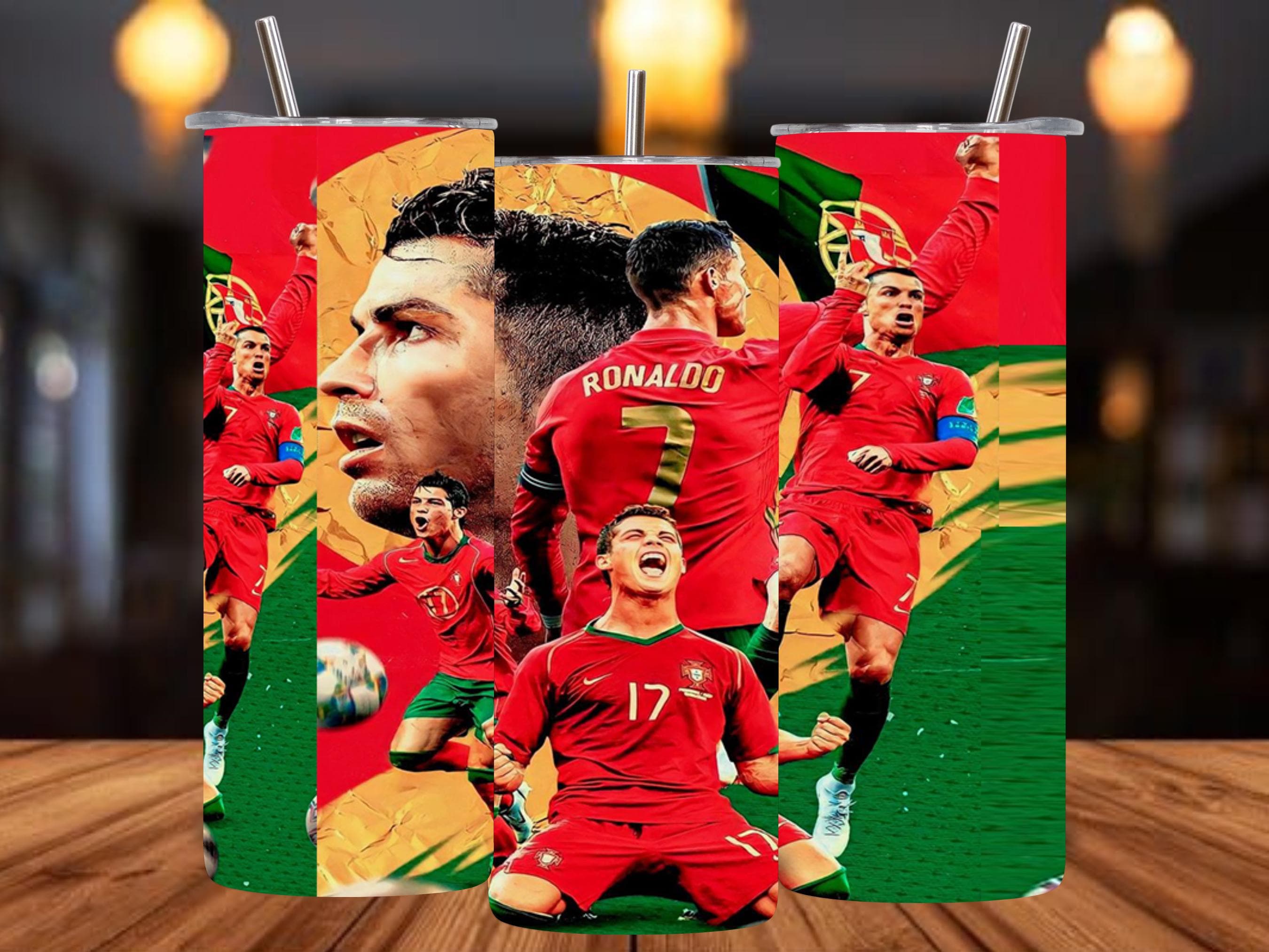 Ronaldo CR7 Tumbler Wrap PNG: Football Star Sublimation Design (digital ...