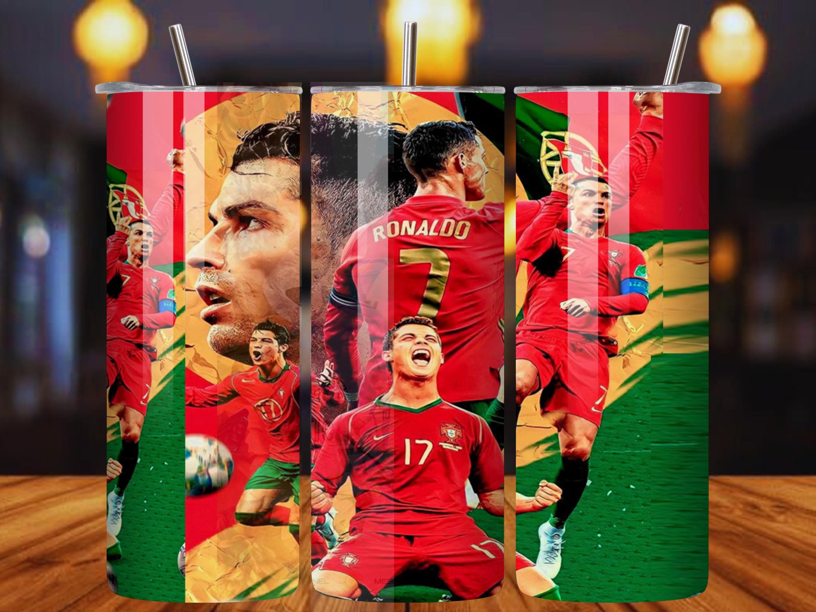 Ronaldo CR7 Tumbler Wrap PNG: Football Star Sublimation Design (digital ...