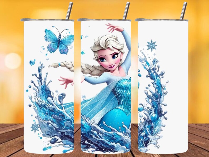 Ice Princess Tumbler Wrap PNG: Frozen Inspired Sublimation Design ...