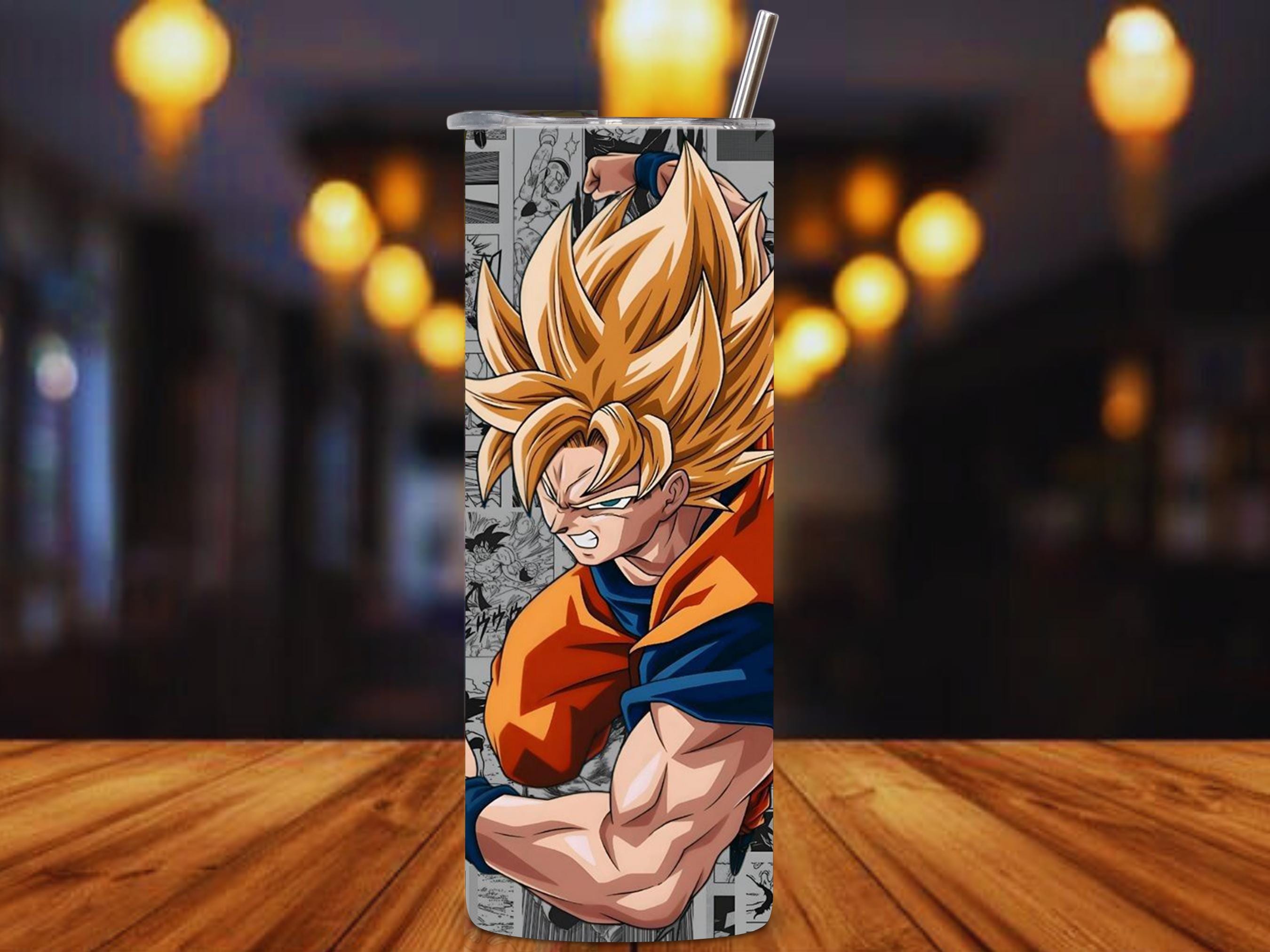 Goku Manga Tumbler Wrap: Dragon Ball Anime Sublimation Design (PNG ...