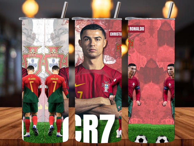Cristiano Ronaldo Tumbler Wrap: CR7 Football Legend Design (PNG Digital ...