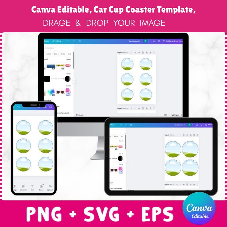 Circle Template Bundle | Editable Canva Round Labels | Circle Sticker ...