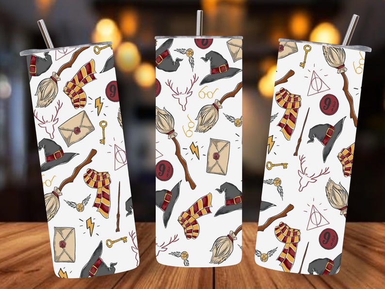 Harry Potter Tumbler Wrap PNG: Wizard School Sublimation Design ...