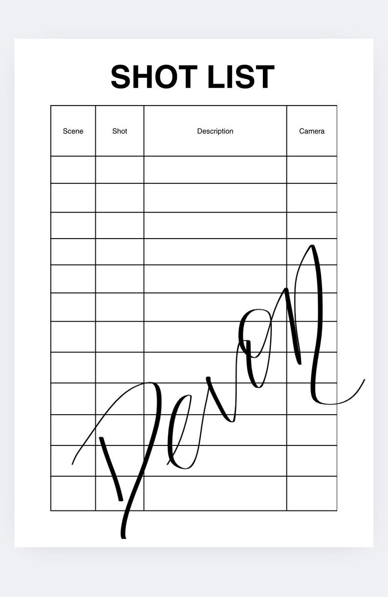 Storyboard & Shot List Printable Template Pack | A4 PDF | Filmmaker and ...