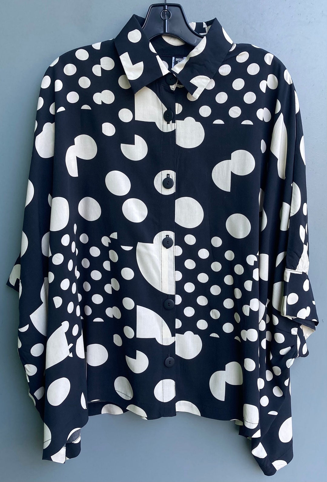 DTK by Jane Mohr Black and Cream Dot Balloon Cappy Shirt - Etsy