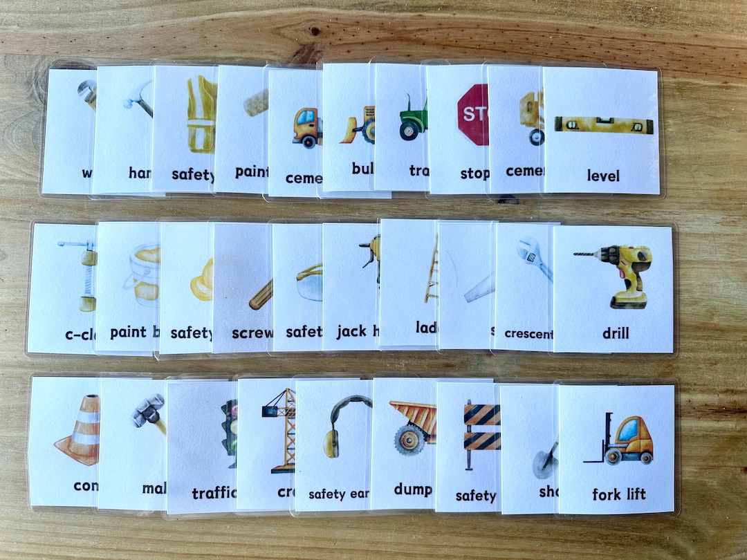 Construction Flashcards for Kids - Printable Flash Cards - Toddler Boys ...