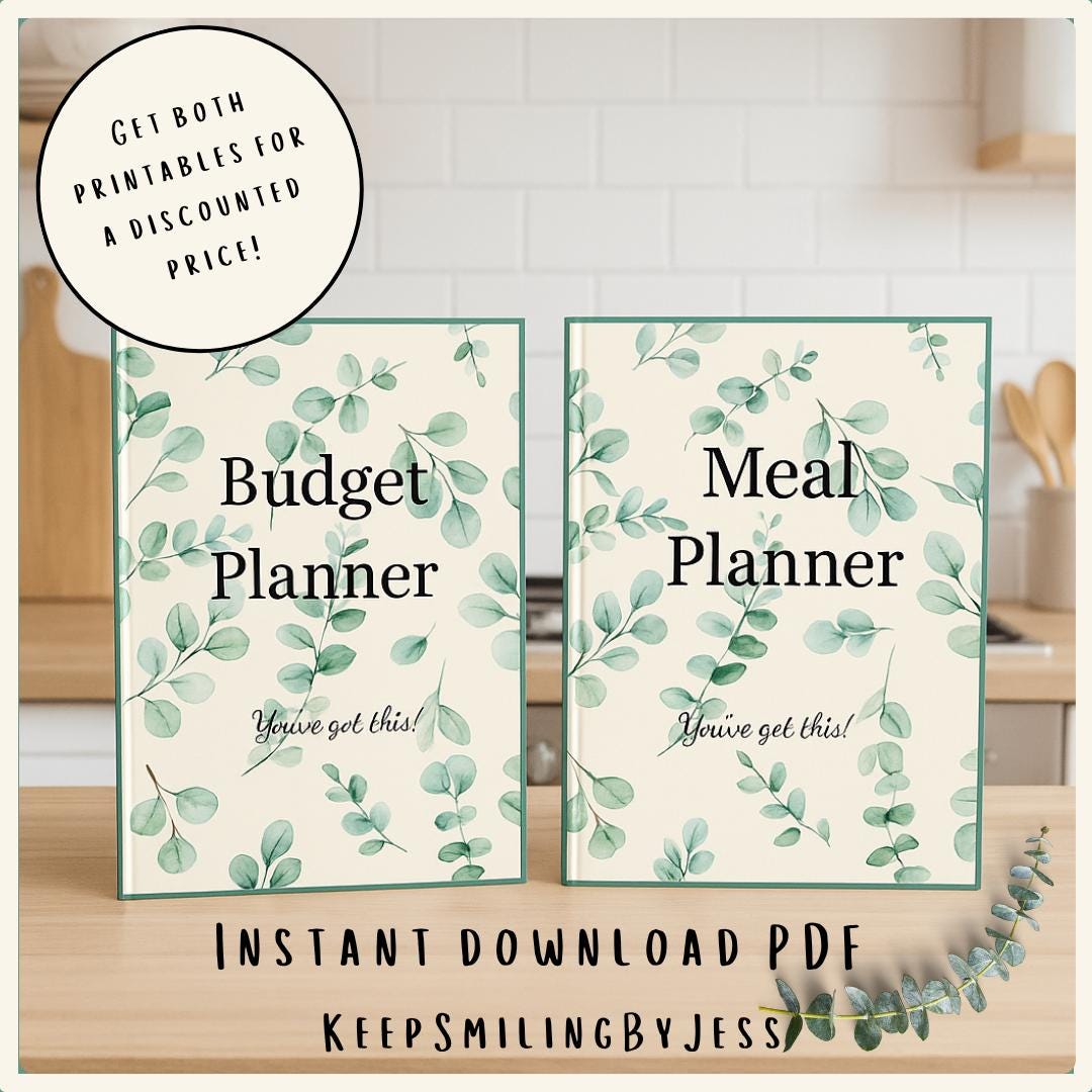 Eucalyptus Planner Bundle – Printable Meal & Budget Planners A5 ...
