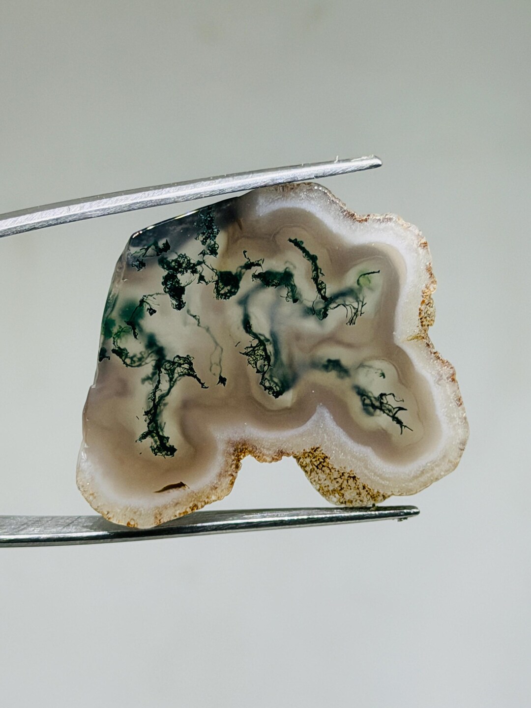 Moss Agate Slice Gemstone | Scenic Dendritic Crystal Slab (51 Carat) - Etsy