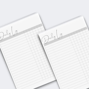 Editable Daily Log Templates: Printable Checklists & Canva Trackers ...