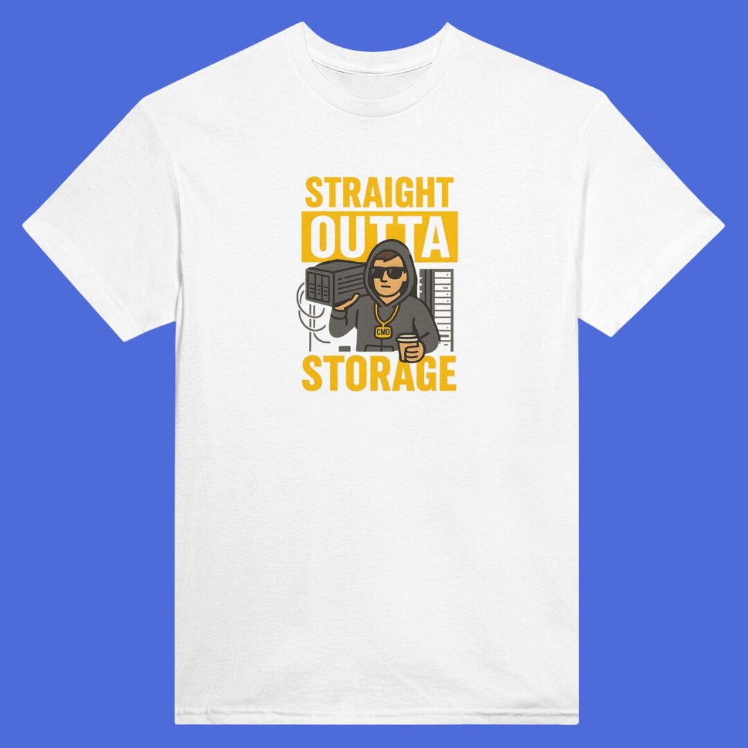 Straight Outta Storage T-shirt | Funny Sysadmin Tech Parody Meme Tee ...