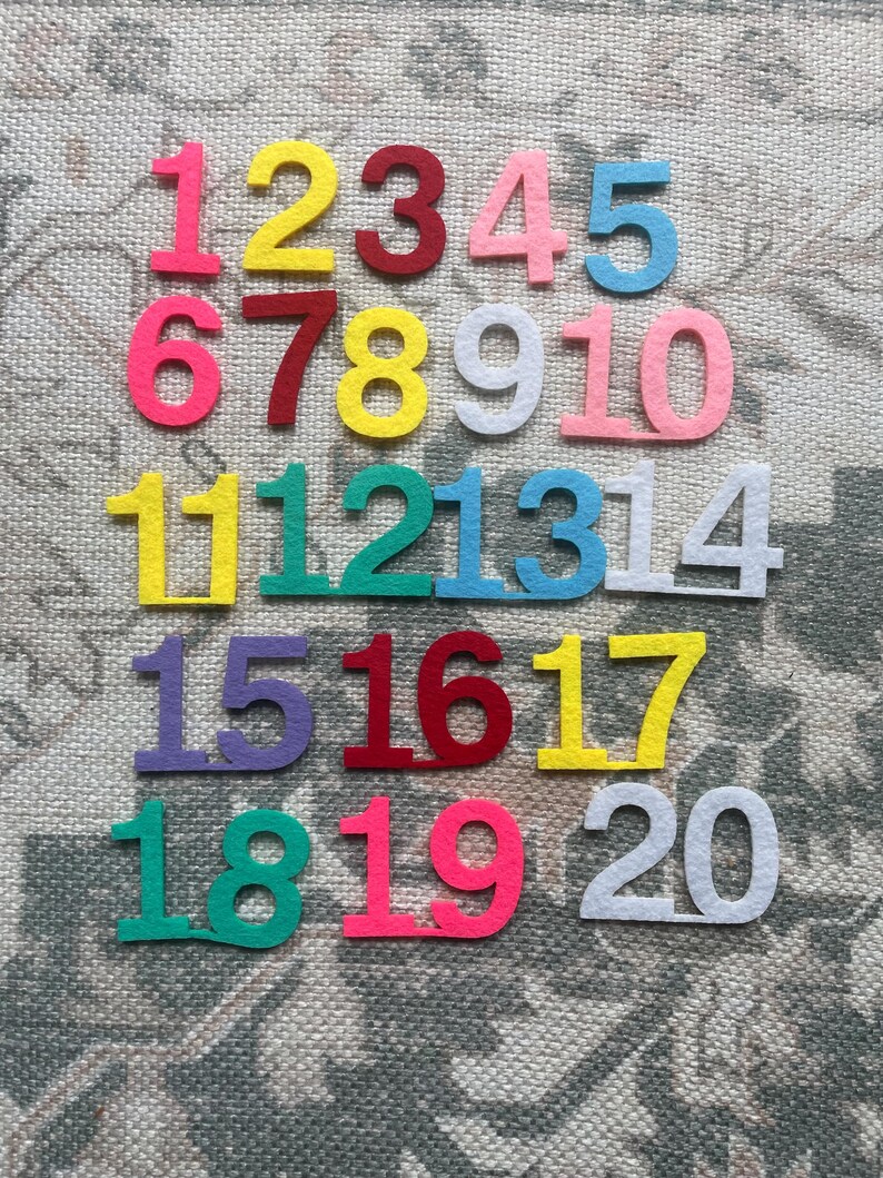 Felt Numbers 0–9, 0-20 – Colourful Educational Number Set for Kids ...