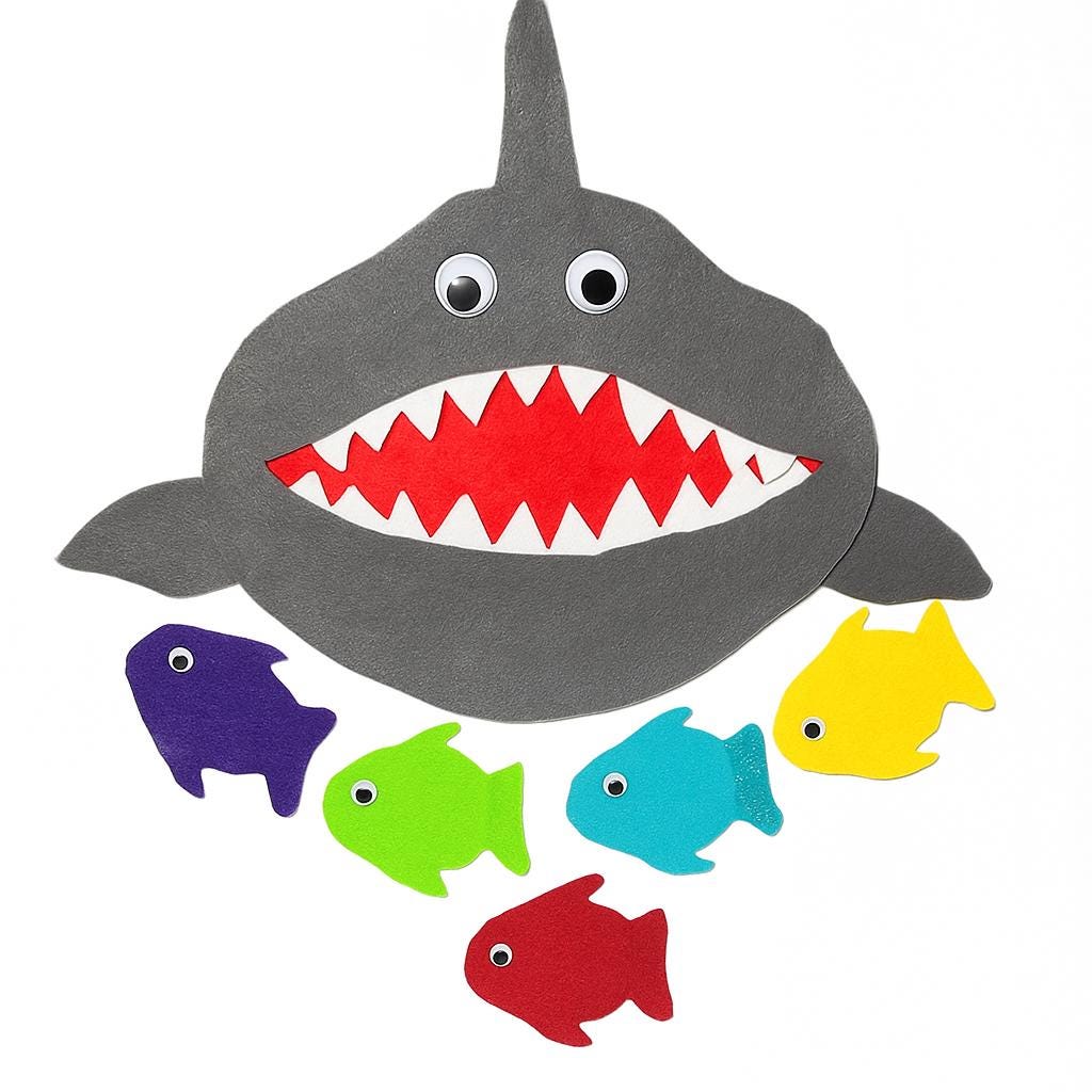 Five Little Fish Felt Story Set: Interactive Flannel Board Toy - Etsy