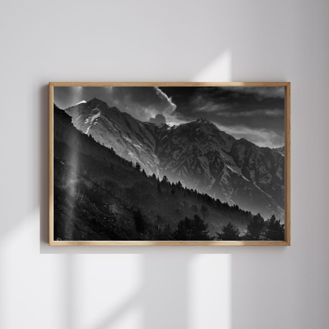 Alpine Shadow Fall – Moody Mountain Landscape Digital Art for Frame TV ...