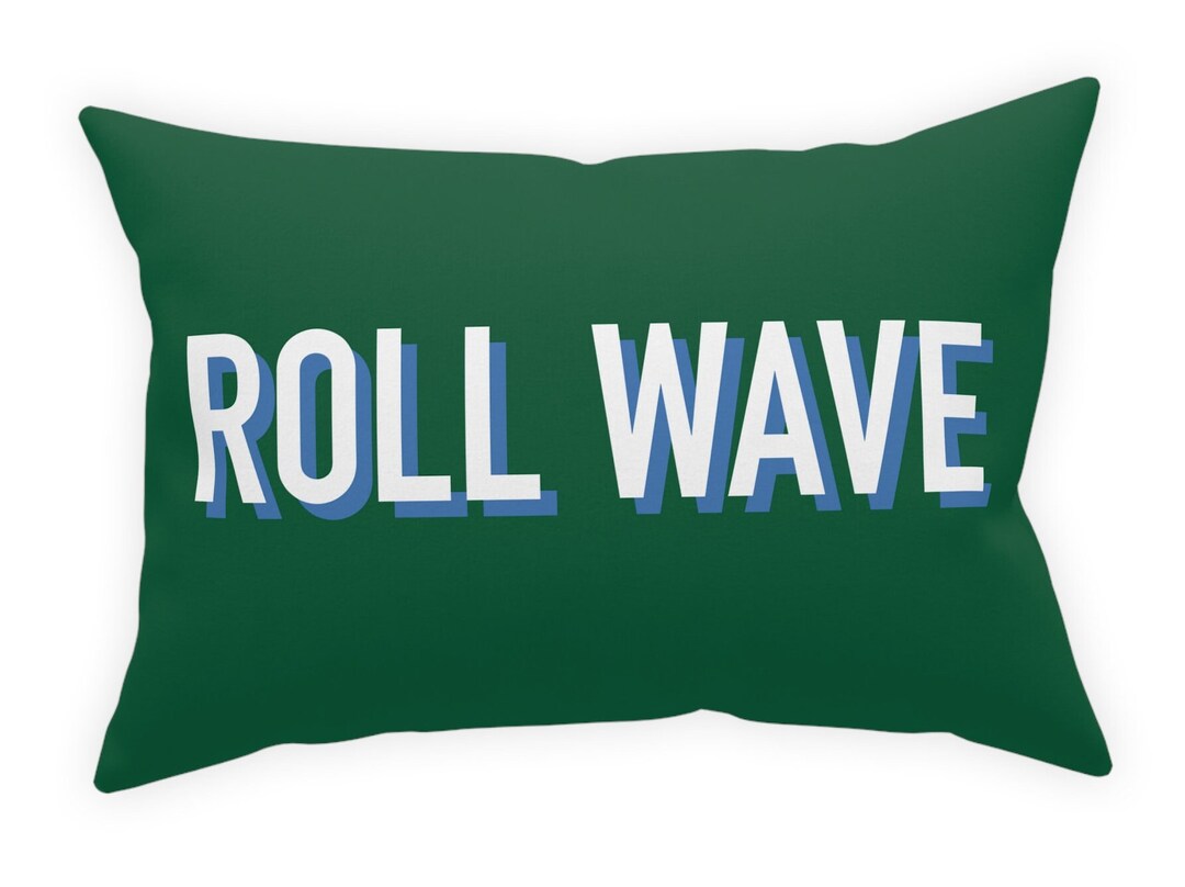 Tulane Green Roll Wave Pillow College Team Dorm Room Decor College ...