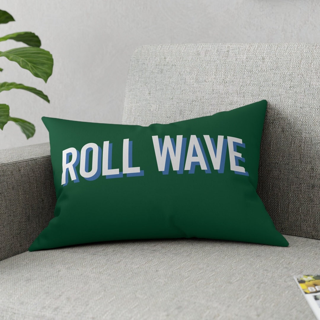 Tulane Green Roll Wave Pillow College Team Dorm Room Decor College ...