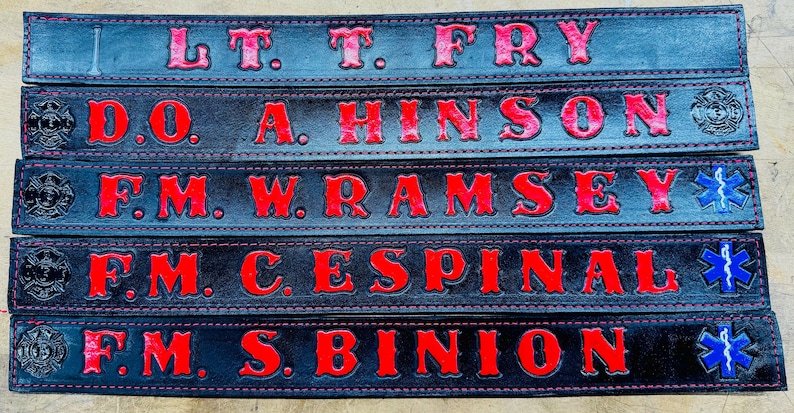 Custom Leather Firefighter Locker Name Tag - Etsy
