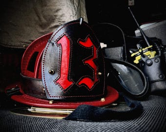 Custom Leather Fire Helmet Shield - Handcrafted Firefighter Helmet ...