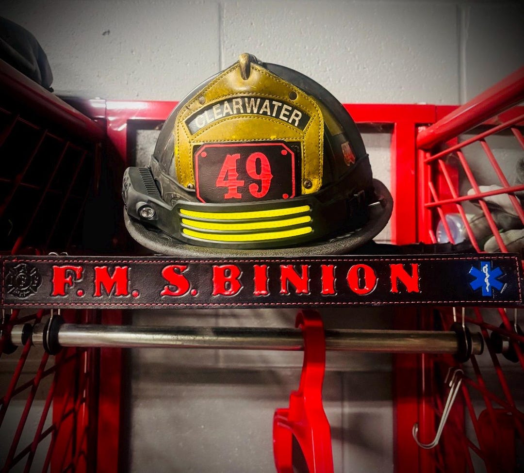 Custom Leather Firefighter Locker Name Tag - Etsy