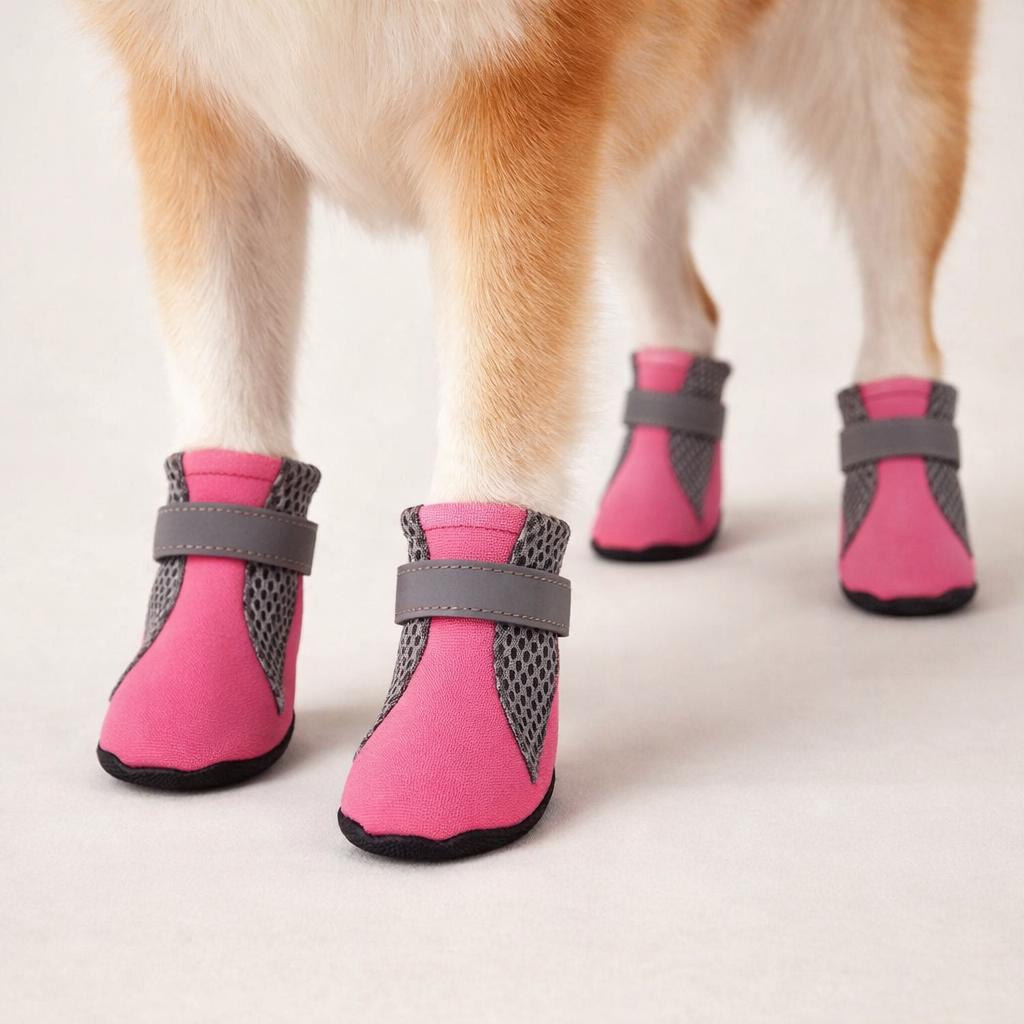 Breathable Dog Shoes With Adjustable Straps, Lightweight Mesh Dog Boots ...