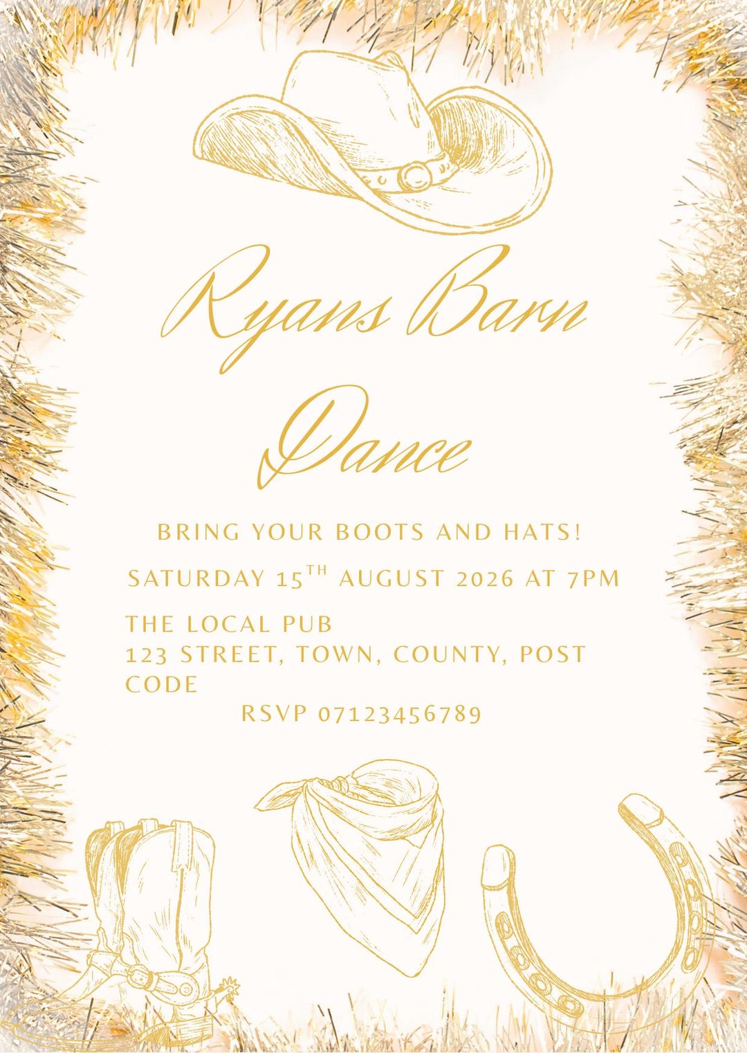 Editable Barn Dance Invitation - Etsy