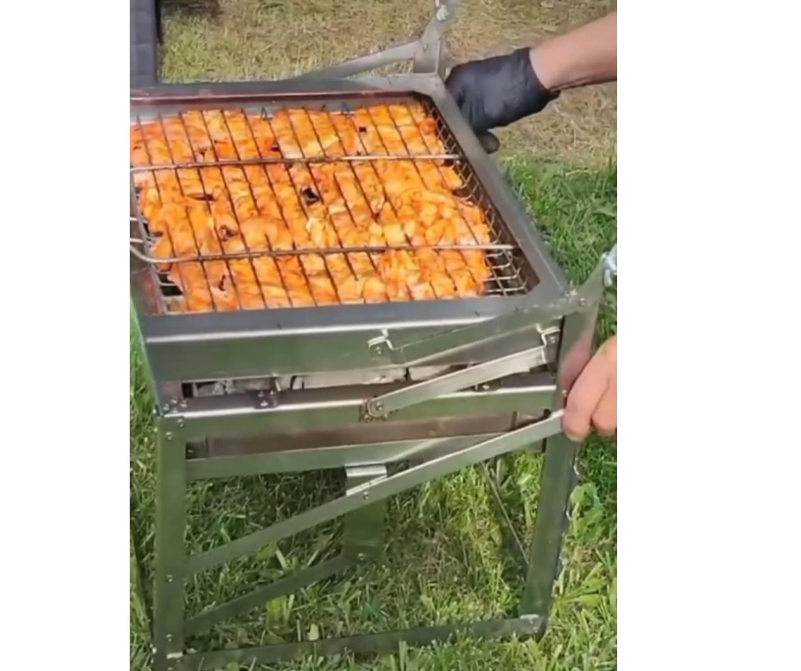 Stainless Steel BBQ Grill Set: Rotating Grate, Adjustable Heat - Etsy