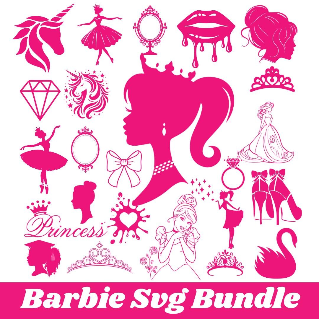 Pink Princess SVG Bundle: Birthday Party Clipart (digital Download SVG ...