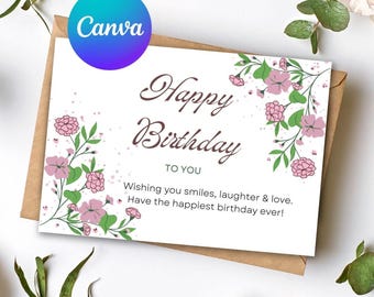 Editable Birthday Card Template: Printable Canva Design (digital ...