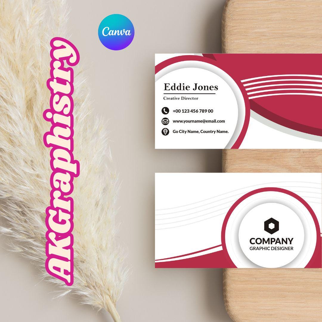 Editable Canva Business Card | Modern Professional Visiting Card ...
