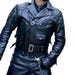 Men’s Brando Leather Biker Jacket With Quilted Panels & Side Laces - Etsy