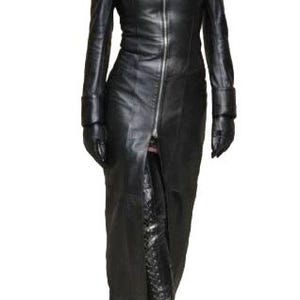Women’s Leather Trench Coat – Long Duster With Corset Back Laces - Etsy