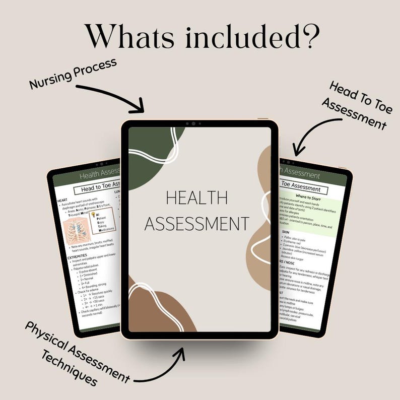 Nursing Health Assessment Guide: Head-to-toe Printable (PDF Download ...