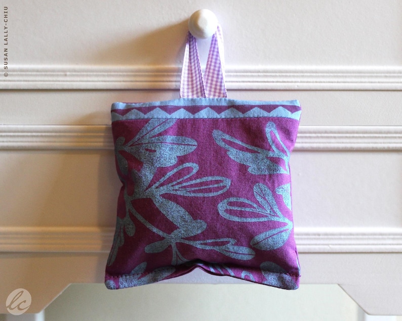 Lavender Sachet With Block Printed Herb Plant; Lavender Sachet for ...