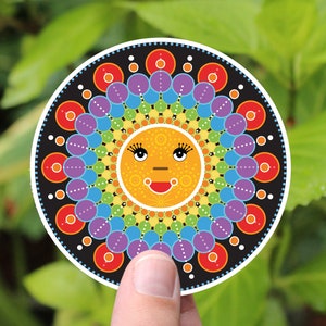 Colorful Sun Sticker, Celebration Sun Waterproof Sticker, Happy Sun ...