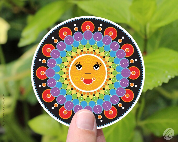 Colorful Sun Sticker Celebration Sun Waterproof Sticker - Etsy