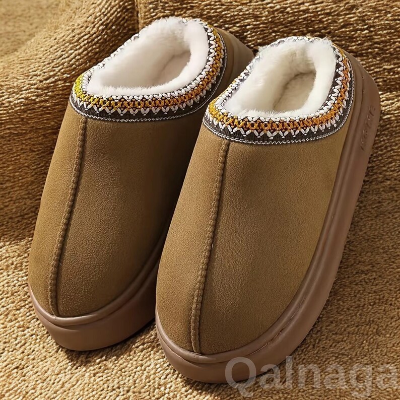 Unisex Platform Slippers, Soft Plush Comfort Slides, Thick Sole Indoor ...