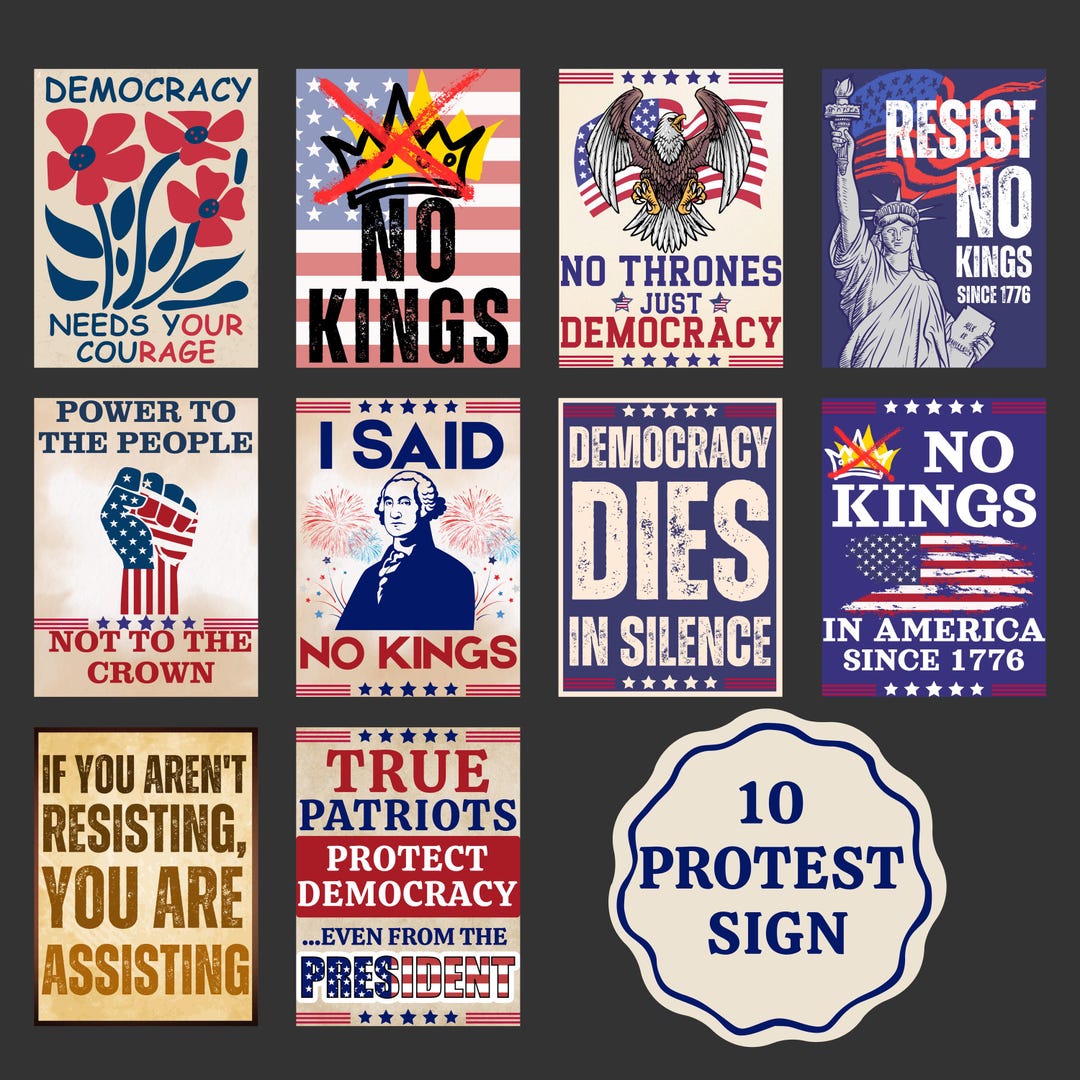Protect Democracy Sign, No Kings in America Anti-trump Poster ,freedom ...