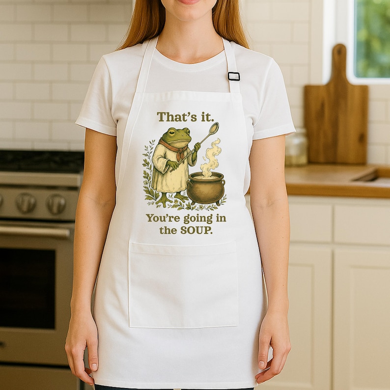 Funny Frog Apron That's It You're Going in the Soup Apron Weirdcore ...