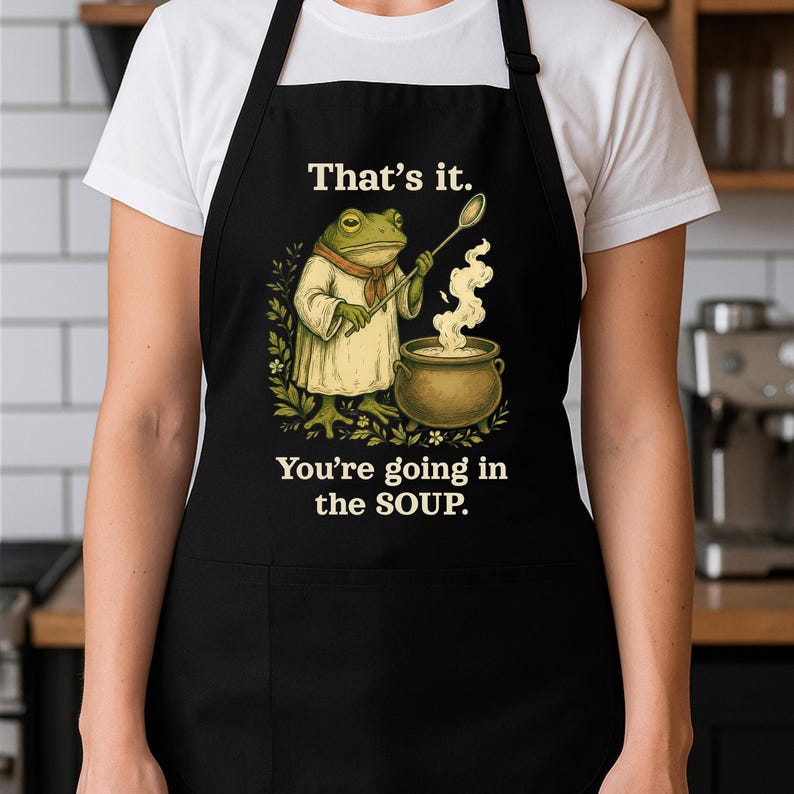 Funny Frog Apron That's It You're Going in the Soup Apron Weirdcore ...