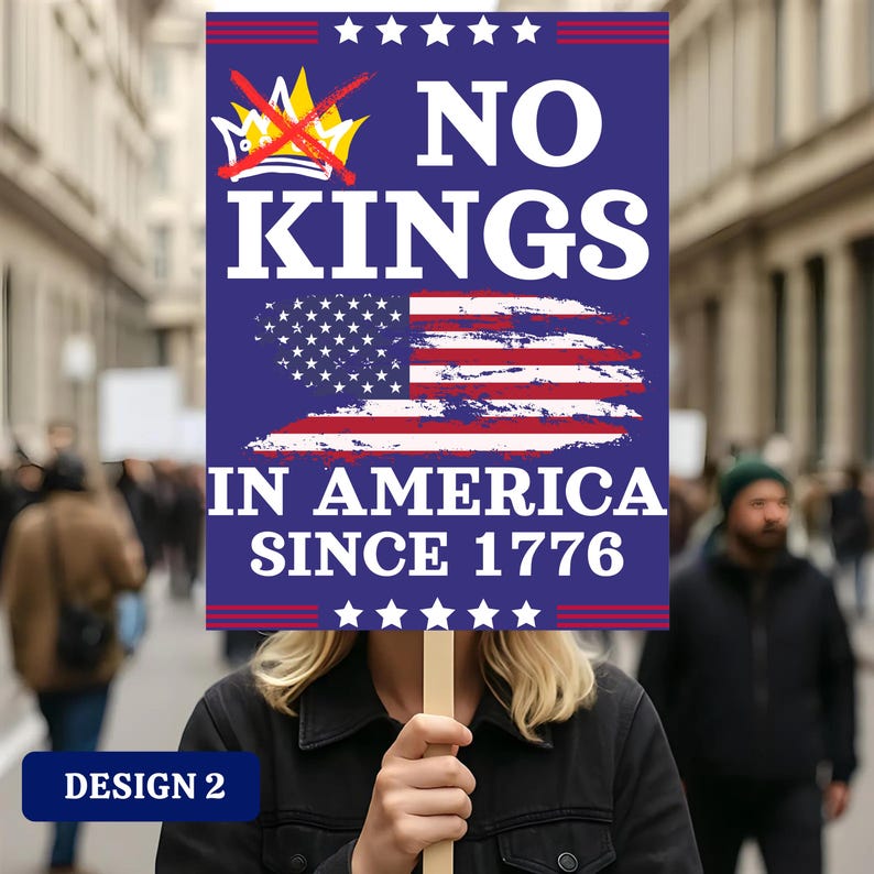 Protect Democracy Sign, No Kings in America Anti-trump Poster ,freedom ...