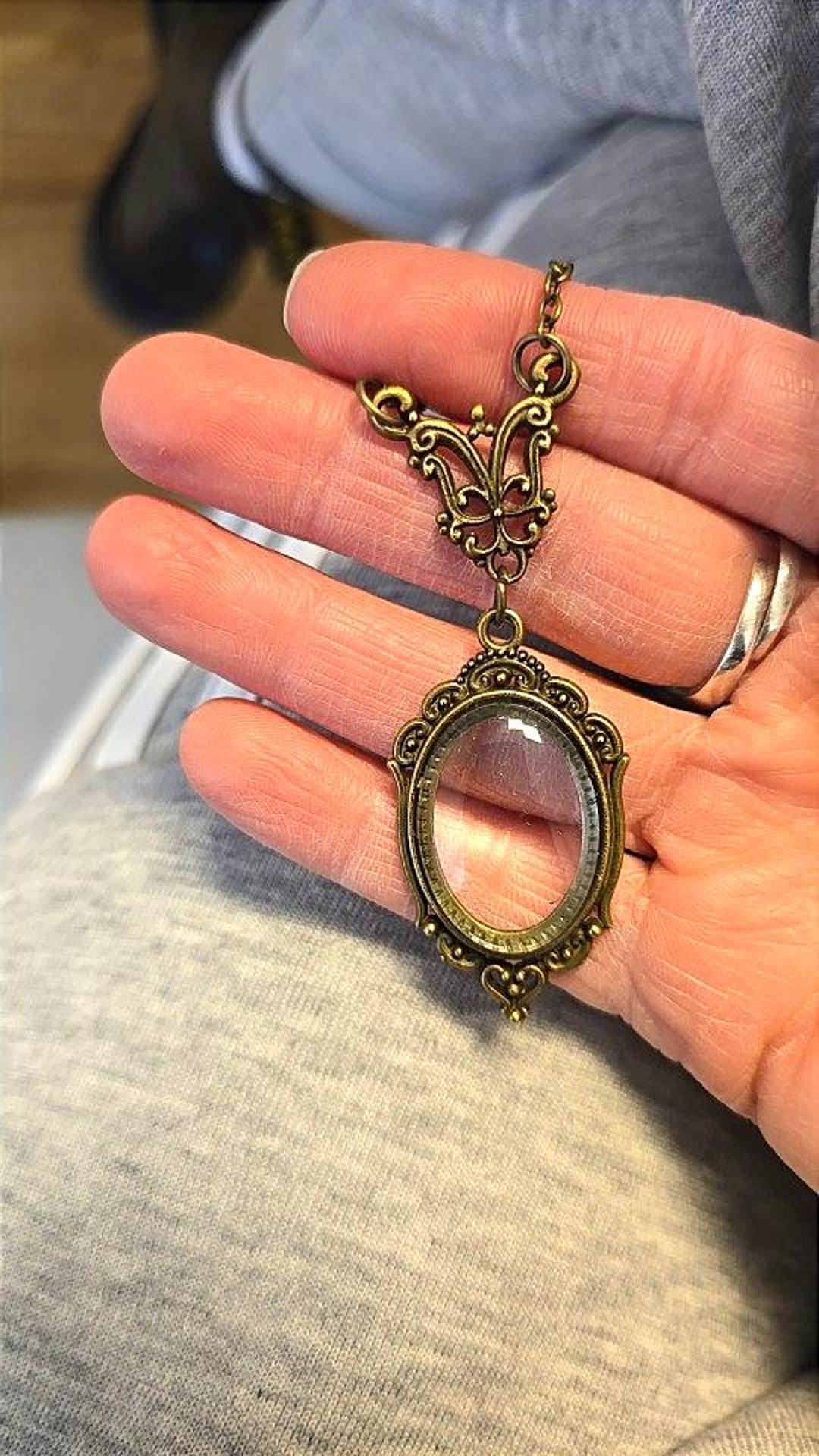 Vintage Style Magnifying Glass Necklace, Steampunk Monocle, Gothic ...