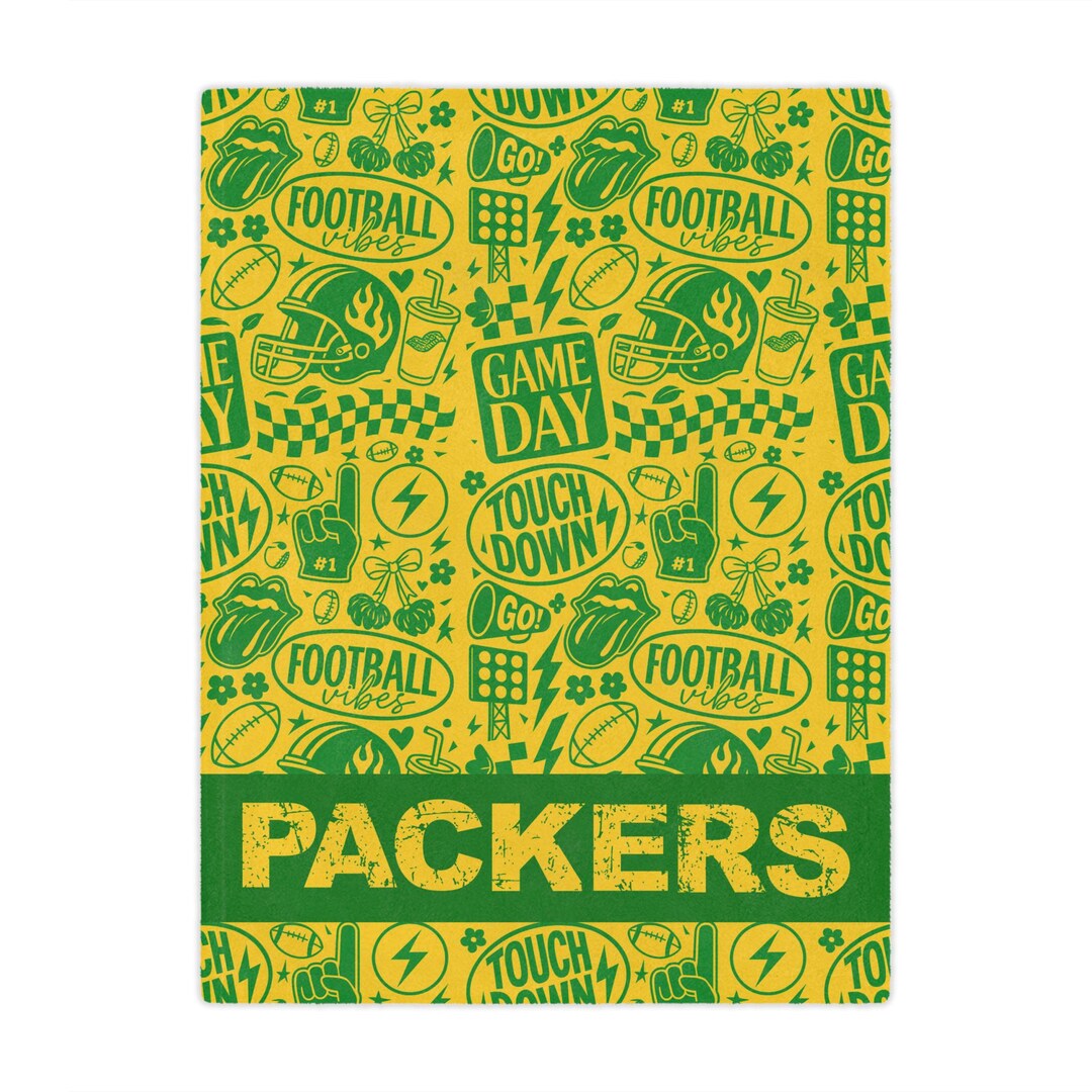 Cozy Football Minky Blanket - Game Day, Touchdown, Packers Fan Gift ...