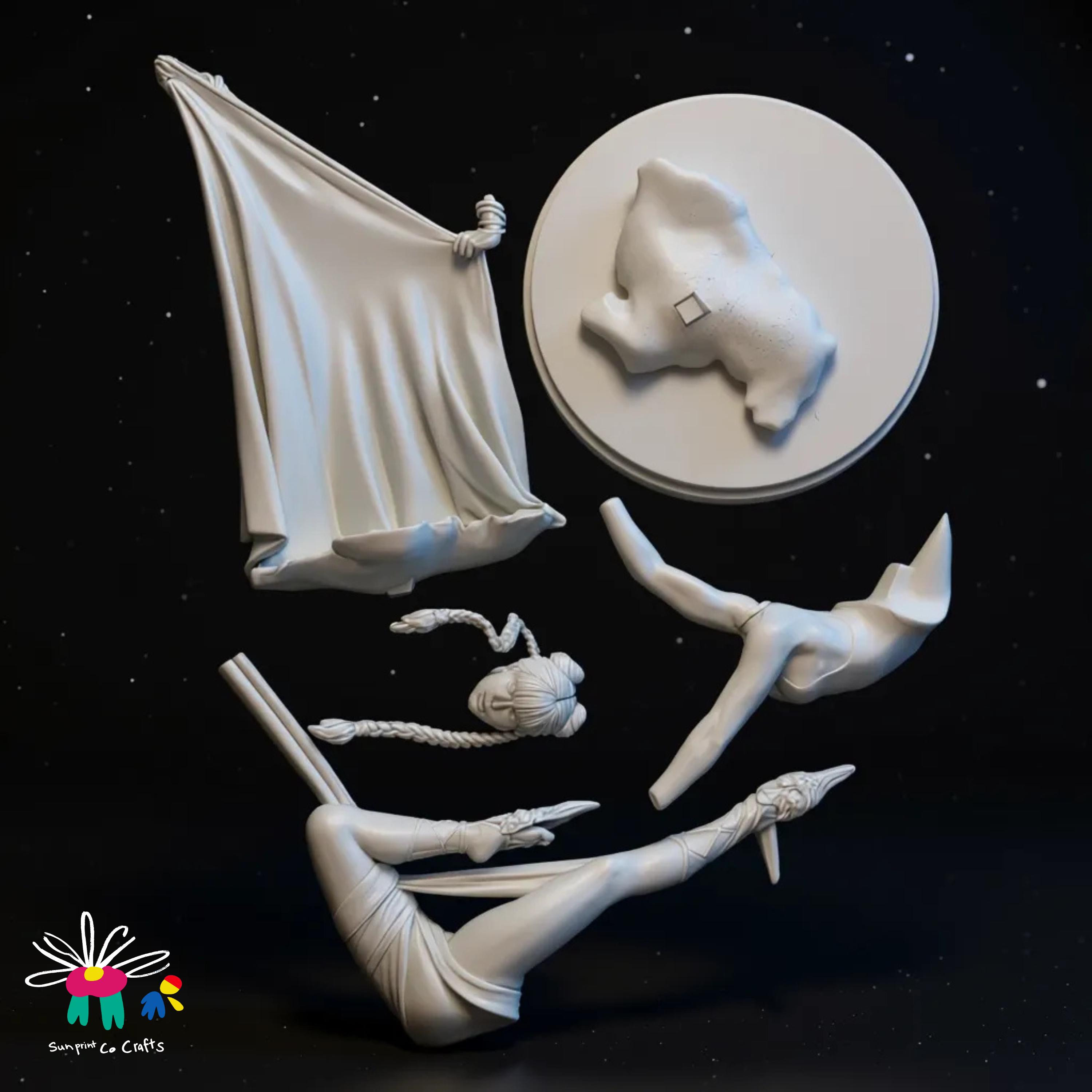 Silk Acrobat Diva STL | 3D Printable Statue & Bust | Elegant Aerial ...