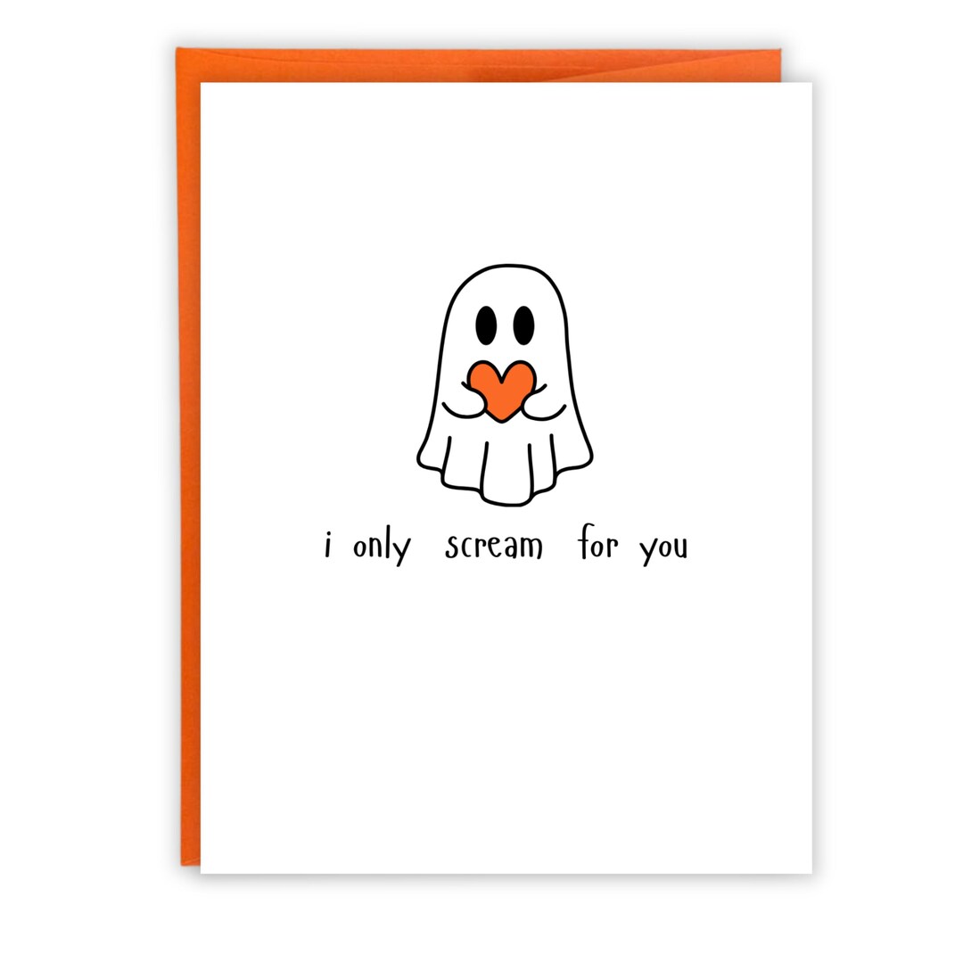 Funny Halloween Card | Naughty Ghost, I Only Scream for You - Etsy