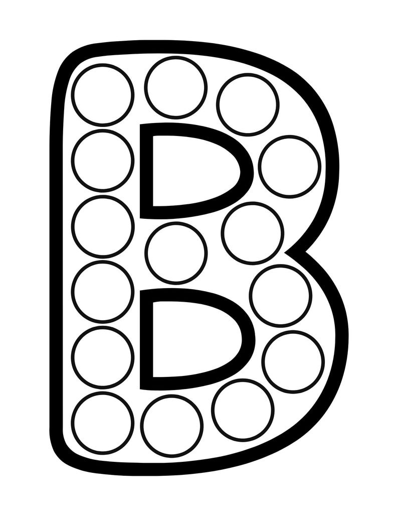 Alphabet Dot Marker Coloring Pages: A-Z Tracing Worksheets (PDF ...