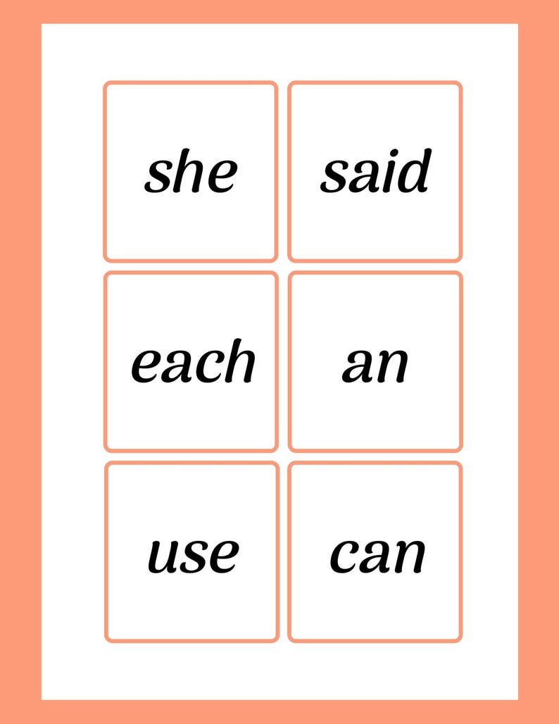 English Sight Words Flash Cards: ESL Vocabulary Learning (PDF + PNG) - Etsy